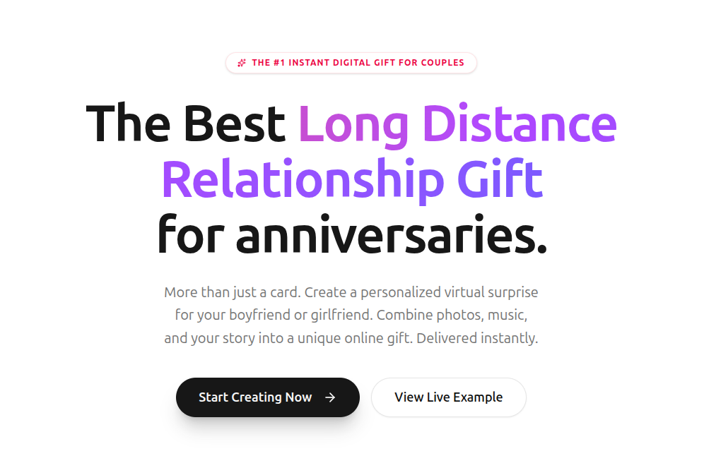 Unique Digital Gifts for Long Distance Relationships | ILoveYou.gift
